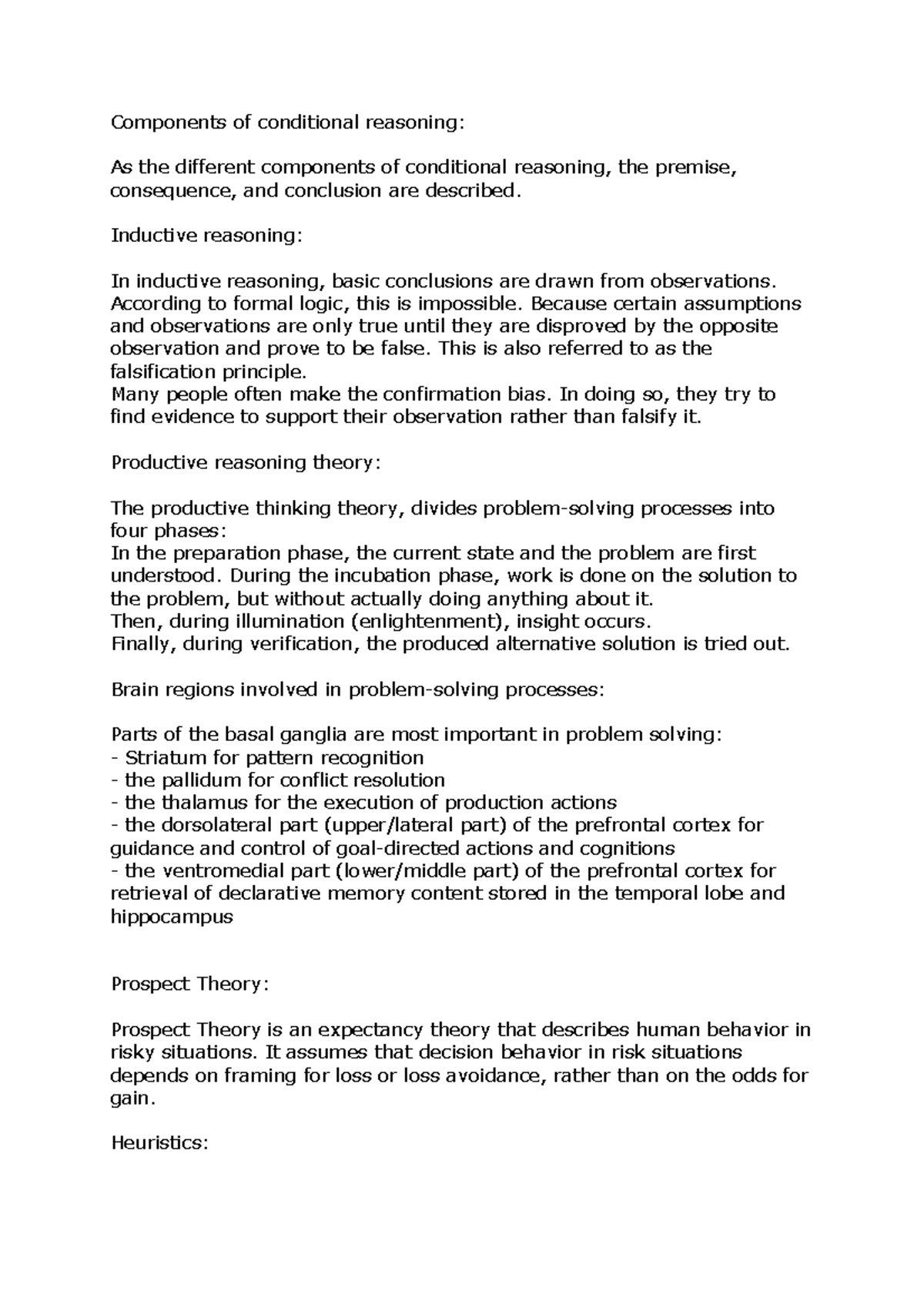 Components of conditional reasoning - Inductive reasoning: In inductive ...