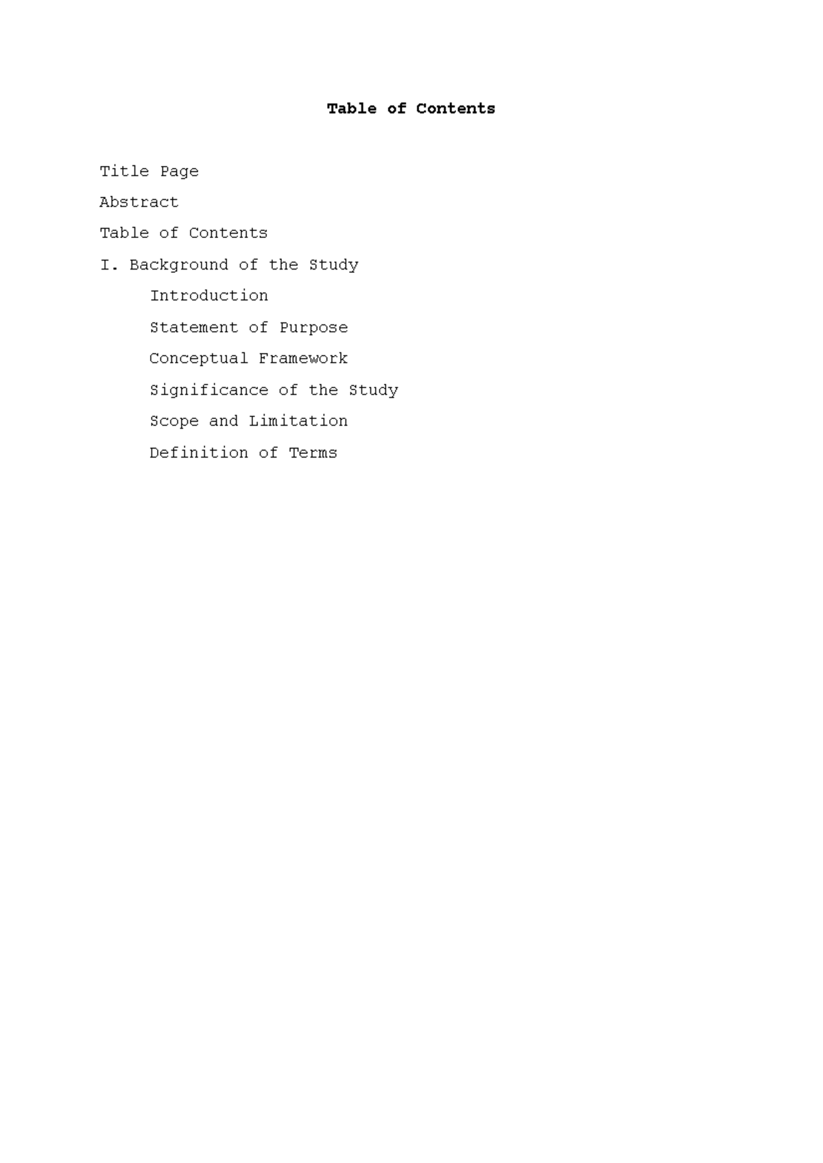 Research - IT'S USELESS - Table of Contents Title Page Abstract Table ...