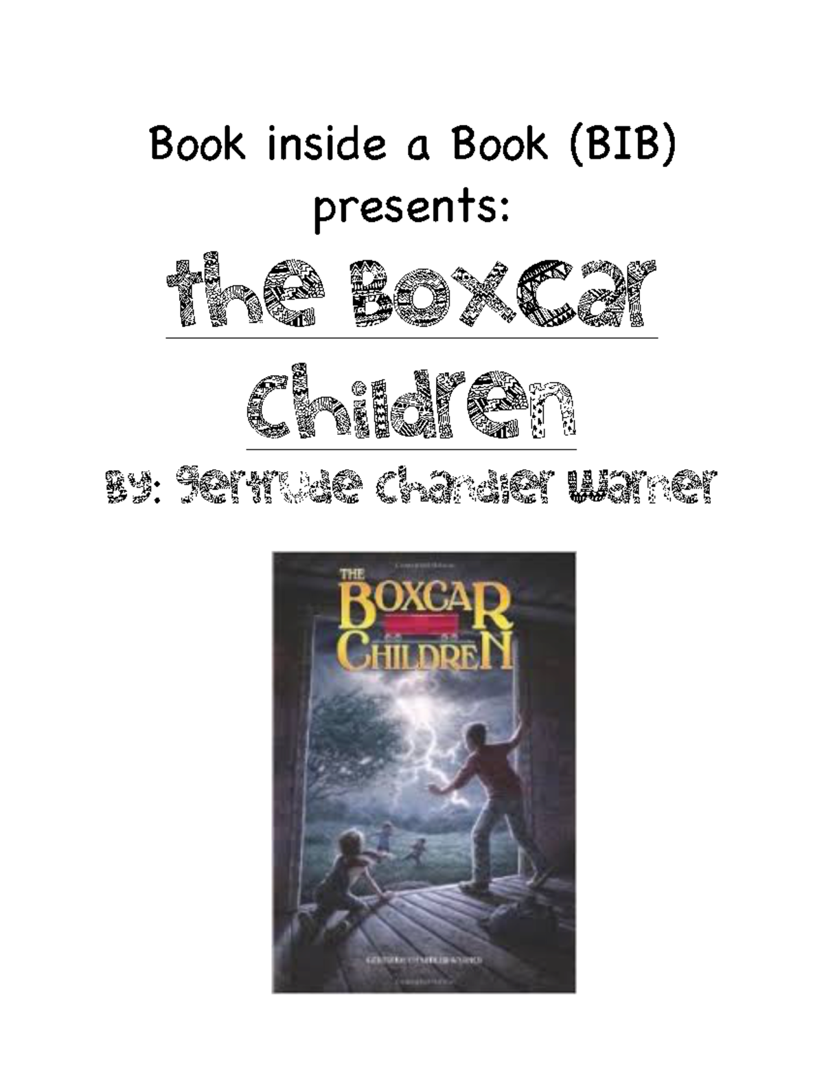 Book Study The Boxcar Children-1 - Book inside a Book (BIB) presents ...