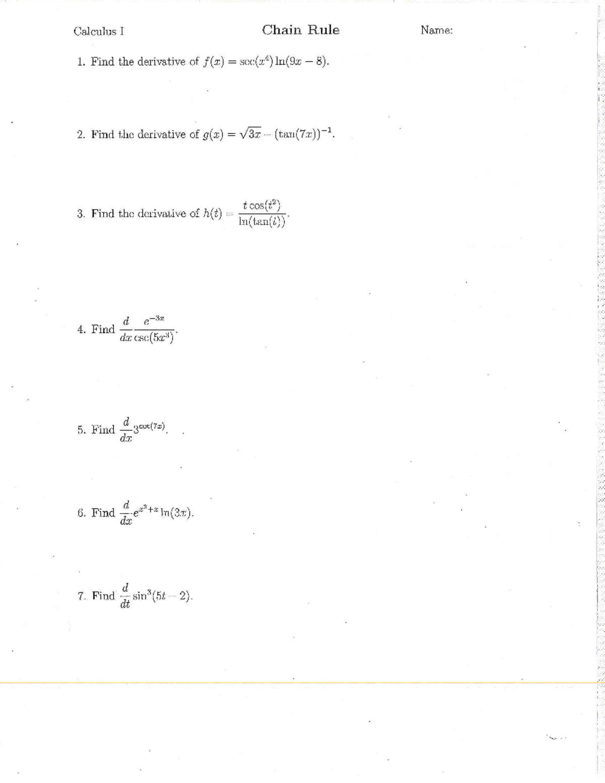 Chain Rule w Sltns - MATH 1451 - Studocu