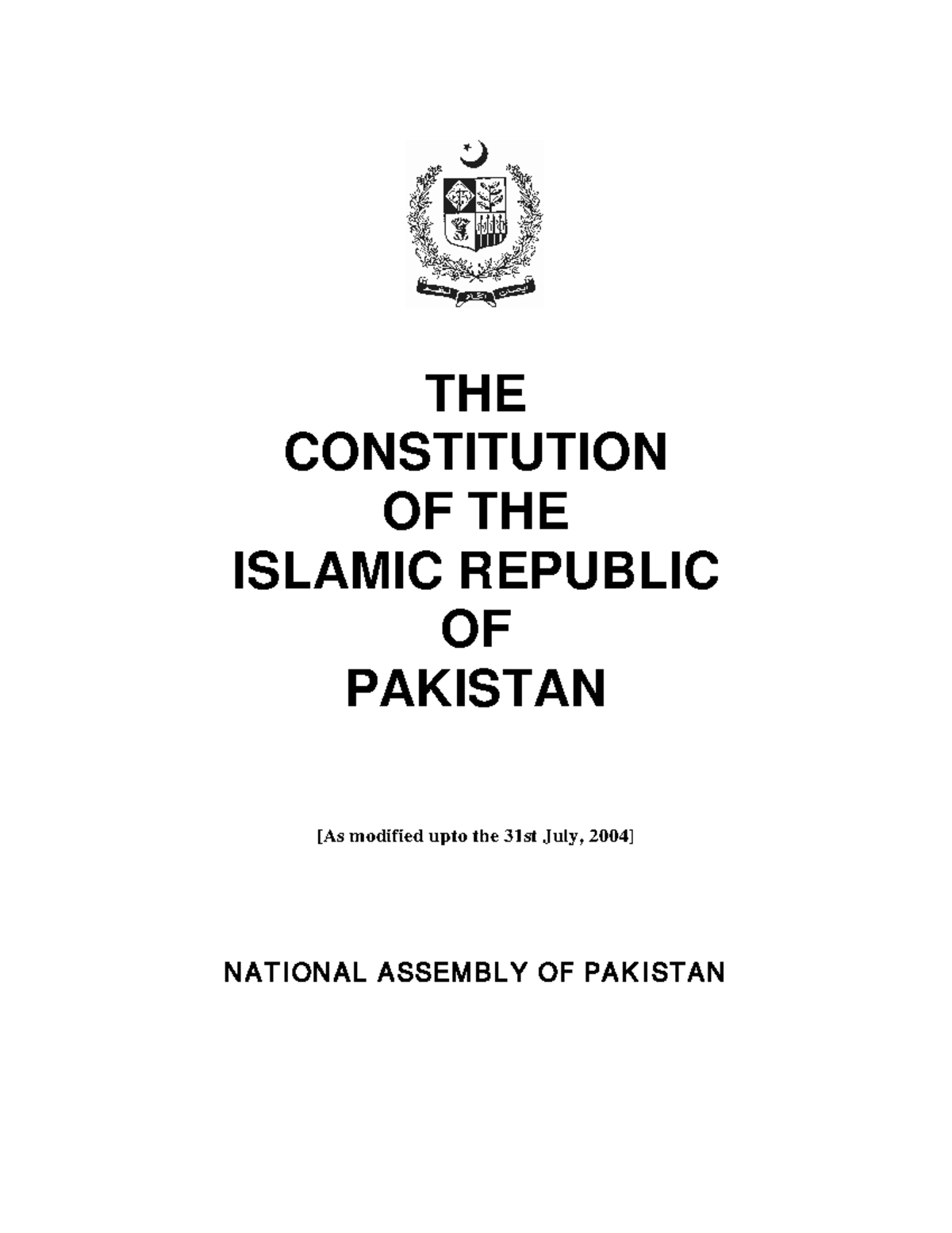 Constitution - Good - THE CONSTITUTION OF THE ISLAMIC REPUBLIC OF ...