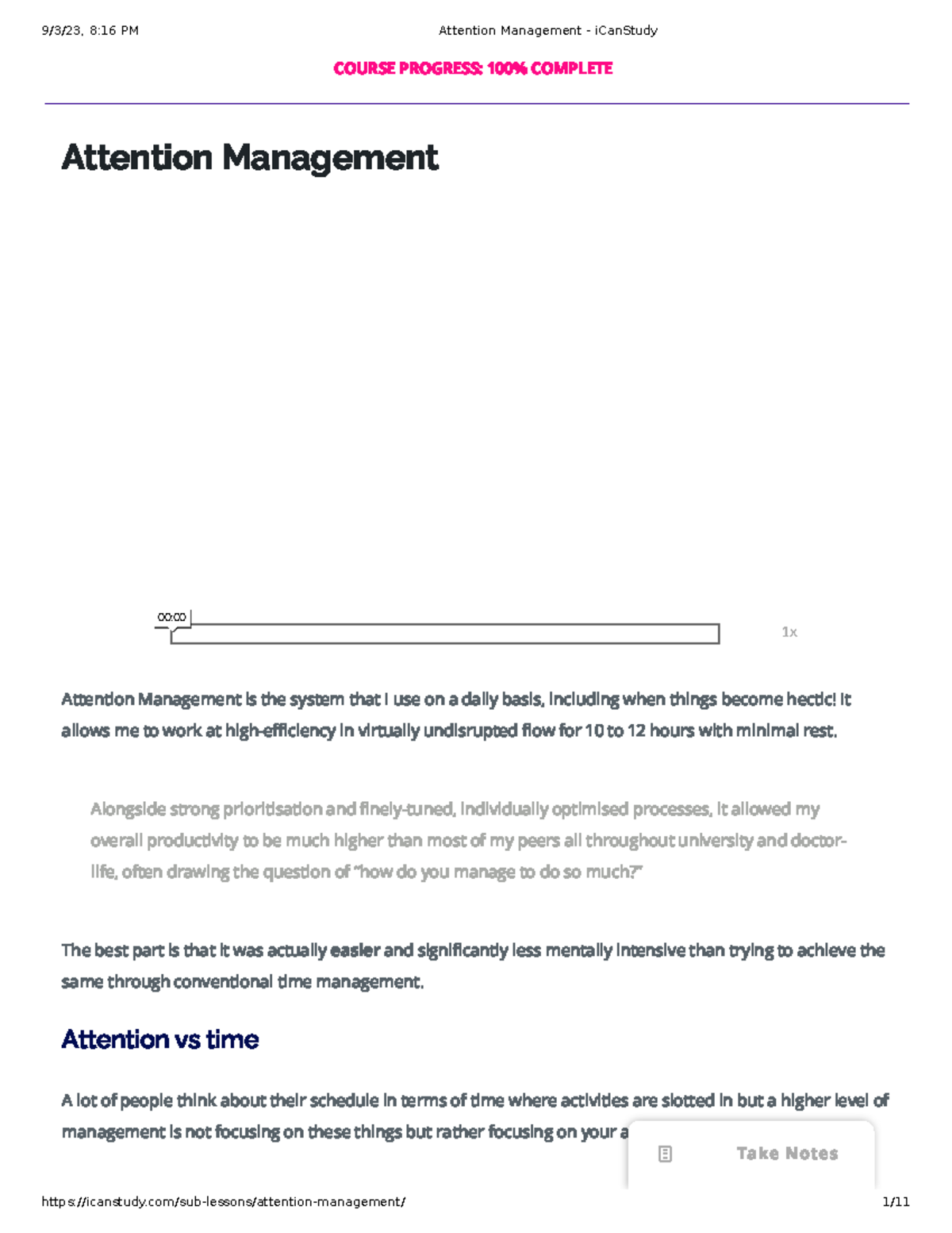 Attention Management - i Can Study - Attention Management Attention ...