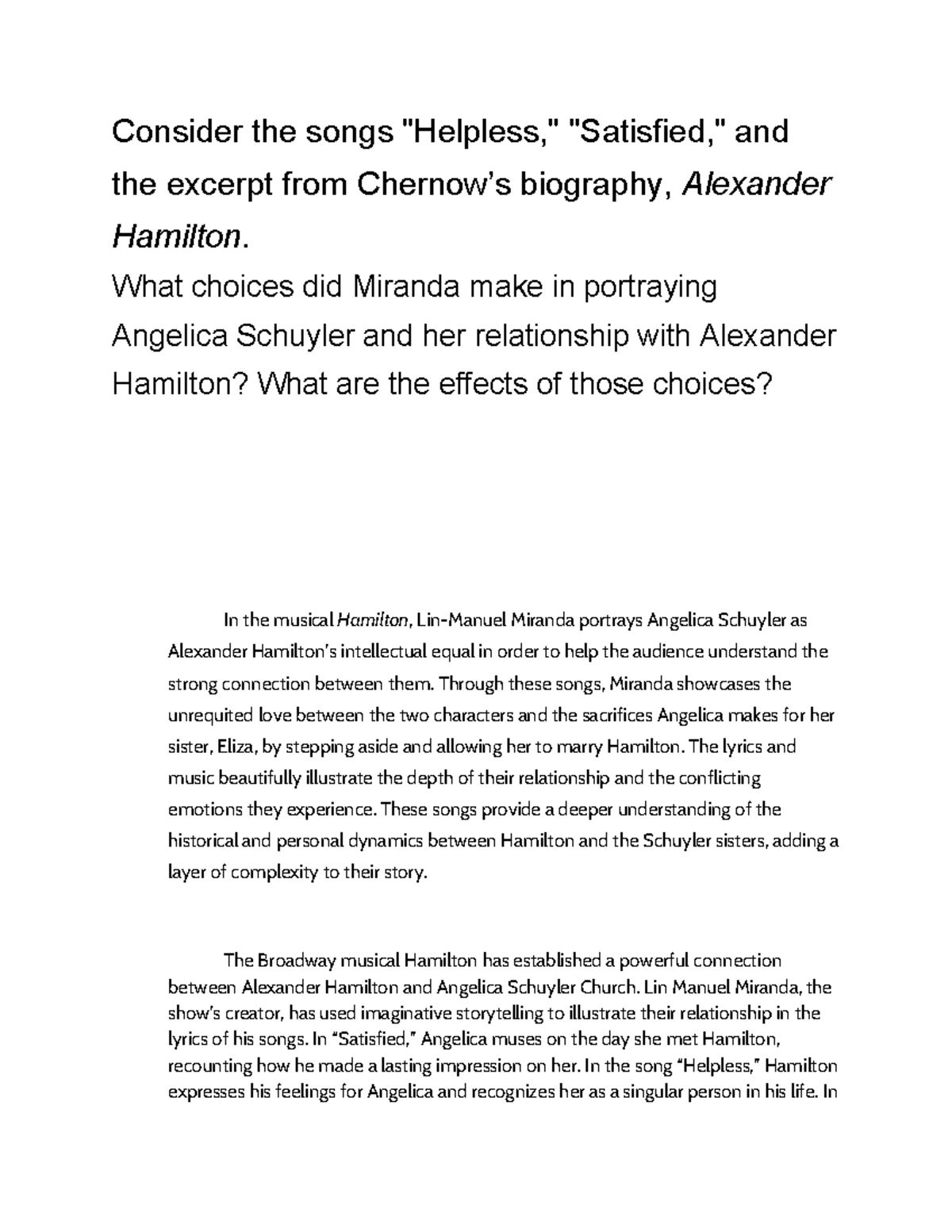 Untitled document 4 - it easy - Consider the songs "Helpless ...