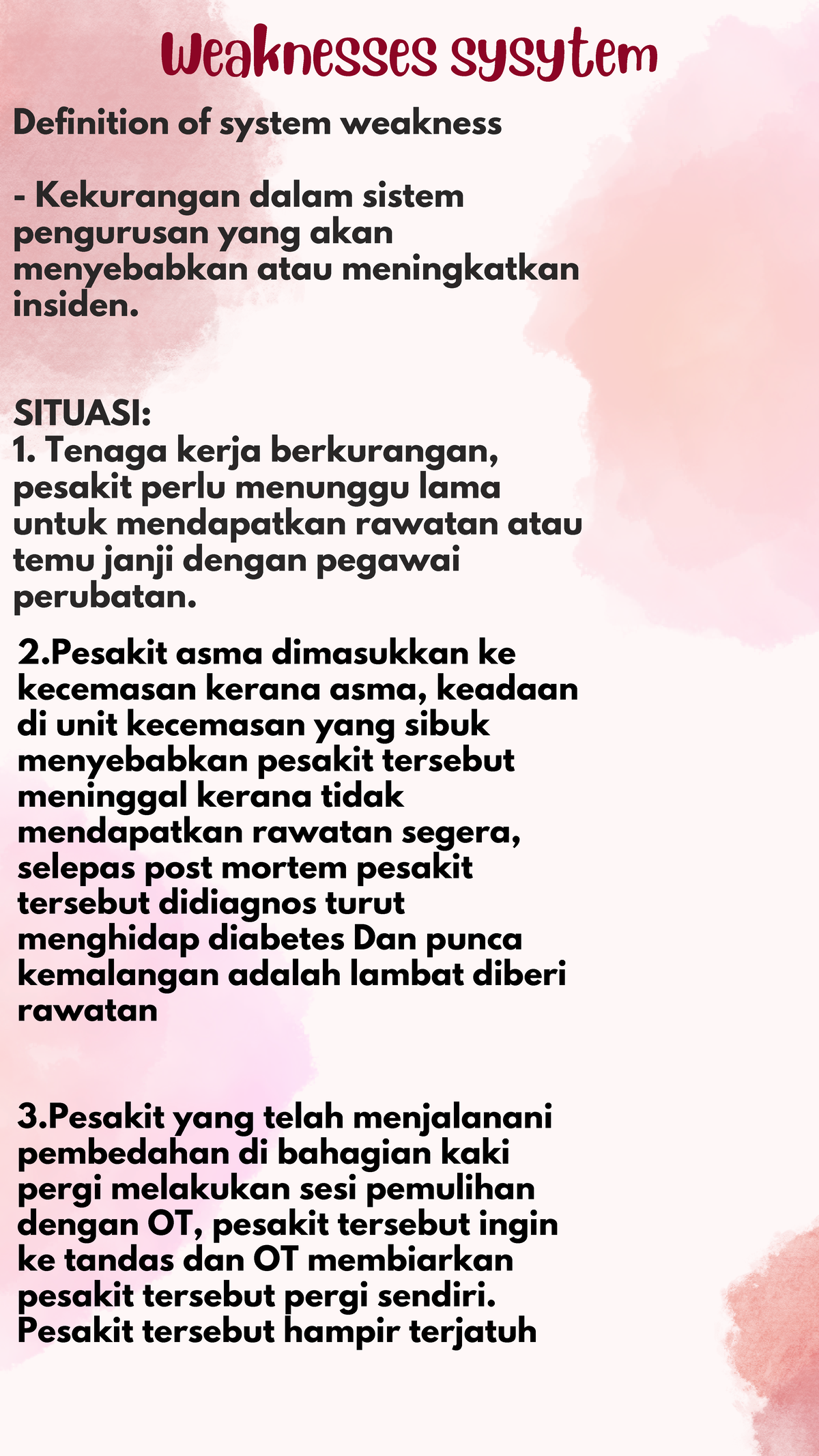 System weaknesses - Hope can help - Weaknesses sysytem Definition of ...