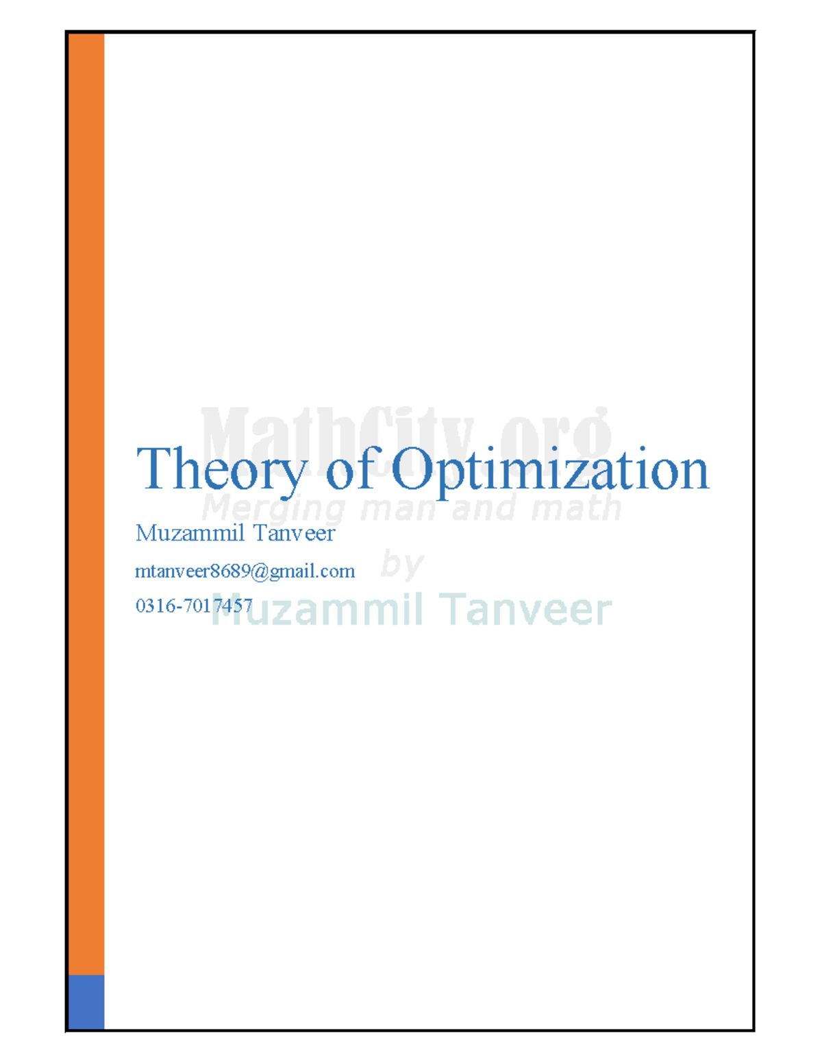 Theory-of-optimization-muzammil-tanveer - Theory of Optimization ...