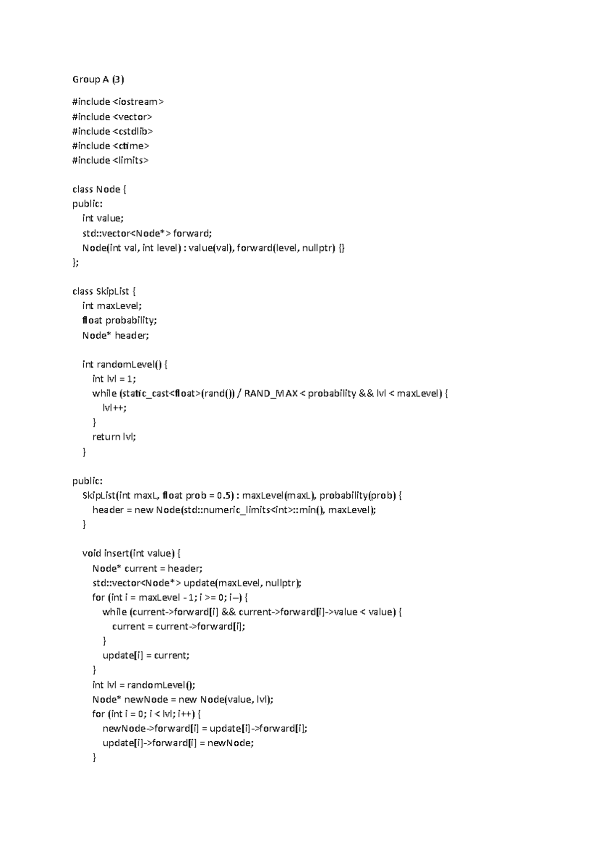 Cc - for reference purpose - Group A (3) #include #include #include - Studocu