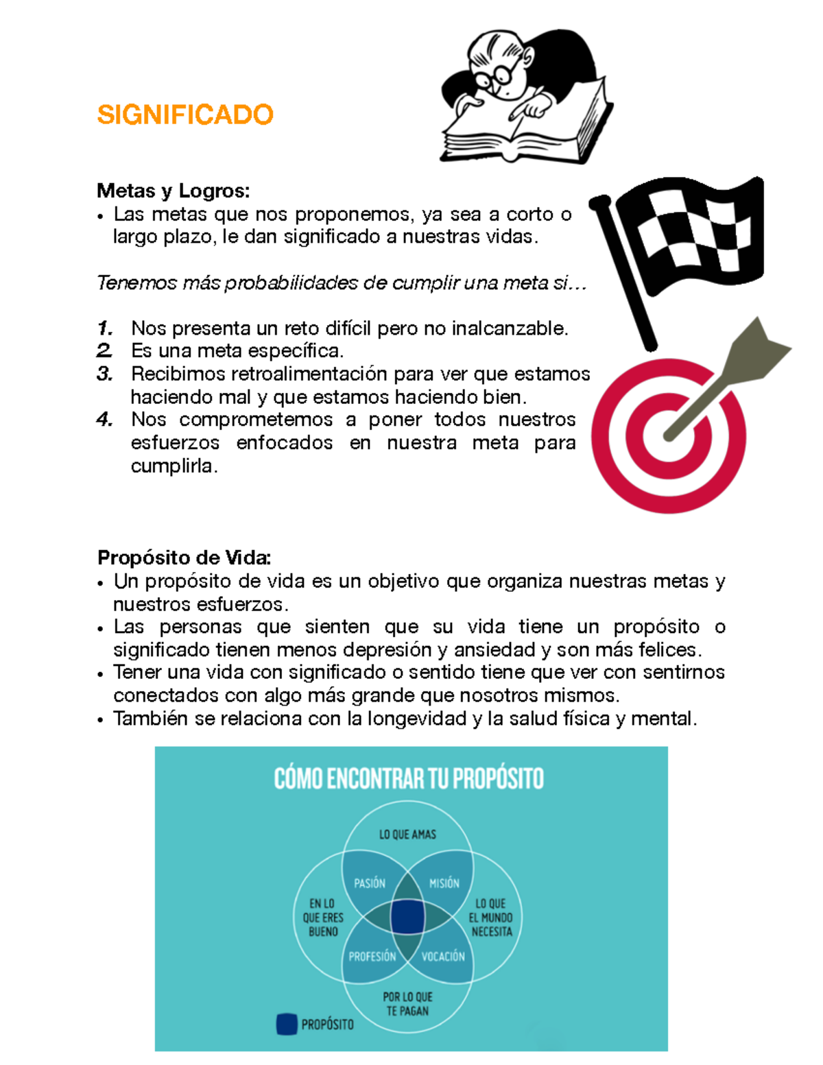 Significado - tarea - SIGNIFICADO Metas y Logros: - Las metas que nos ...