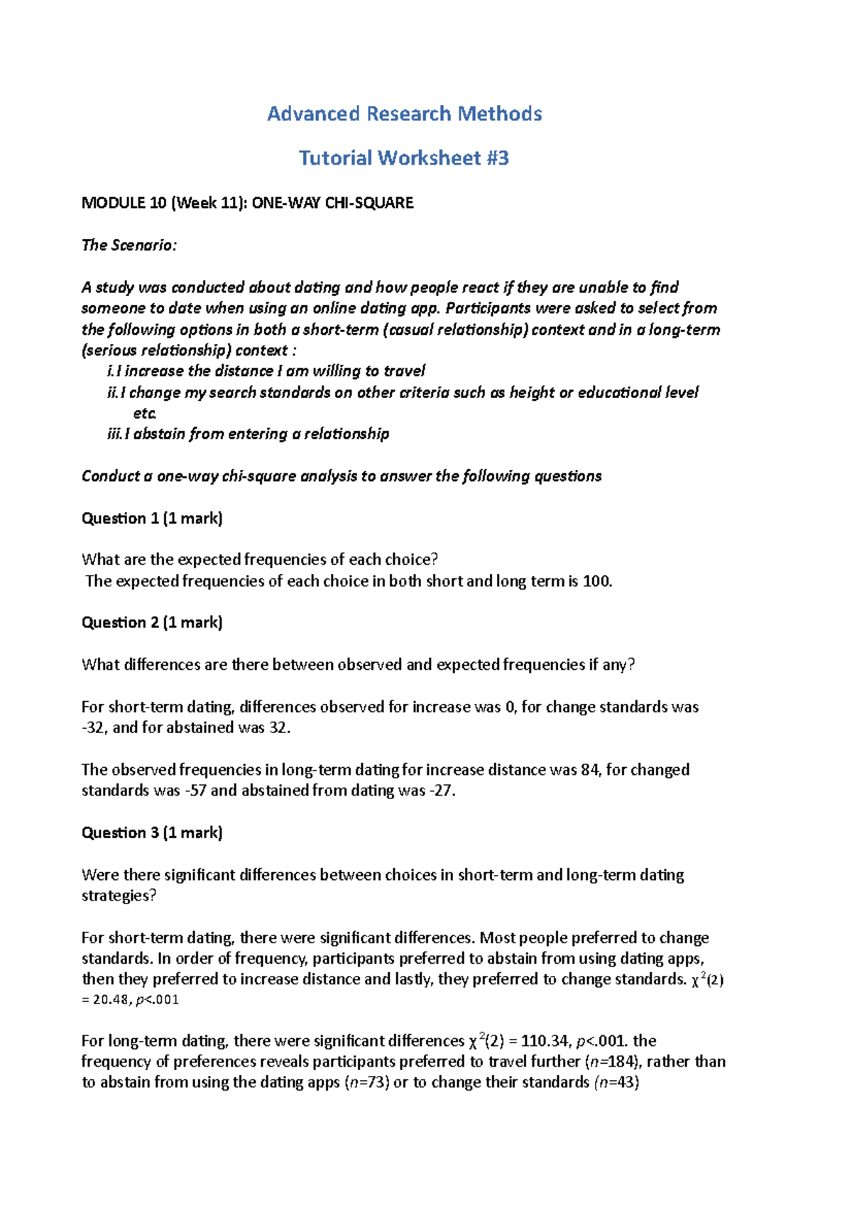 Tutorial Worksheet #3 final - Advanced Research Methods Tutorial ...