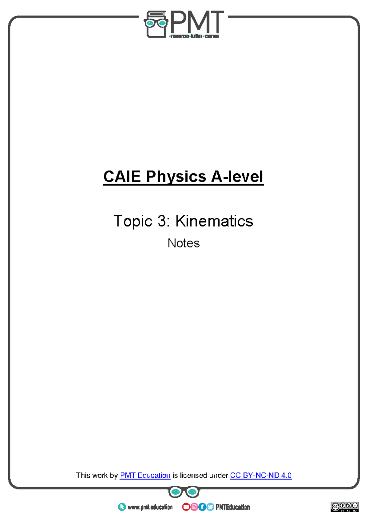 Notes - Topic 3 Kinematics - CAIE Physics A-level - bit/pmt-edu-cc bit ...