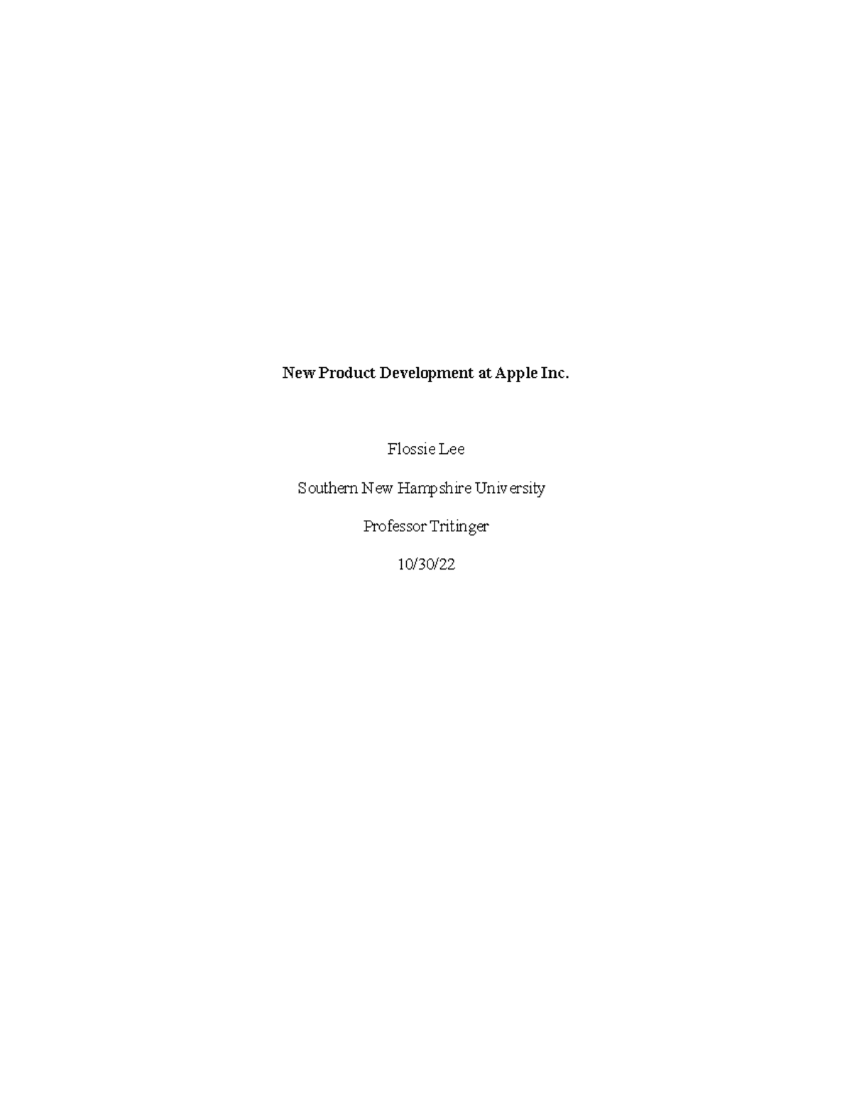 New Product Development at Apple Inc - DBO Assignment 1 - New Product ...