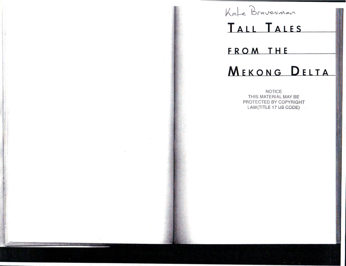 Tall Tales from the Mekong Delta Kate Braverman - Kake Bravenman TALL ...