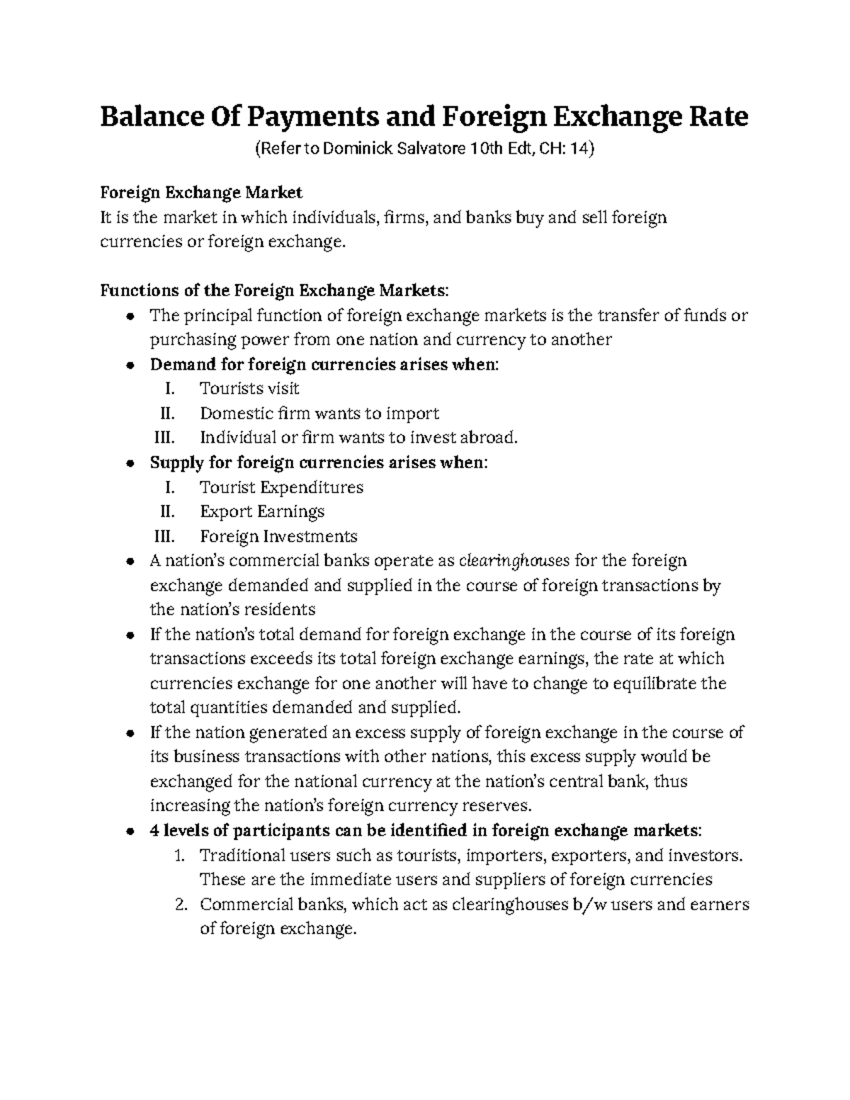 Int Eco Unit 4 - International economics for business economics ...