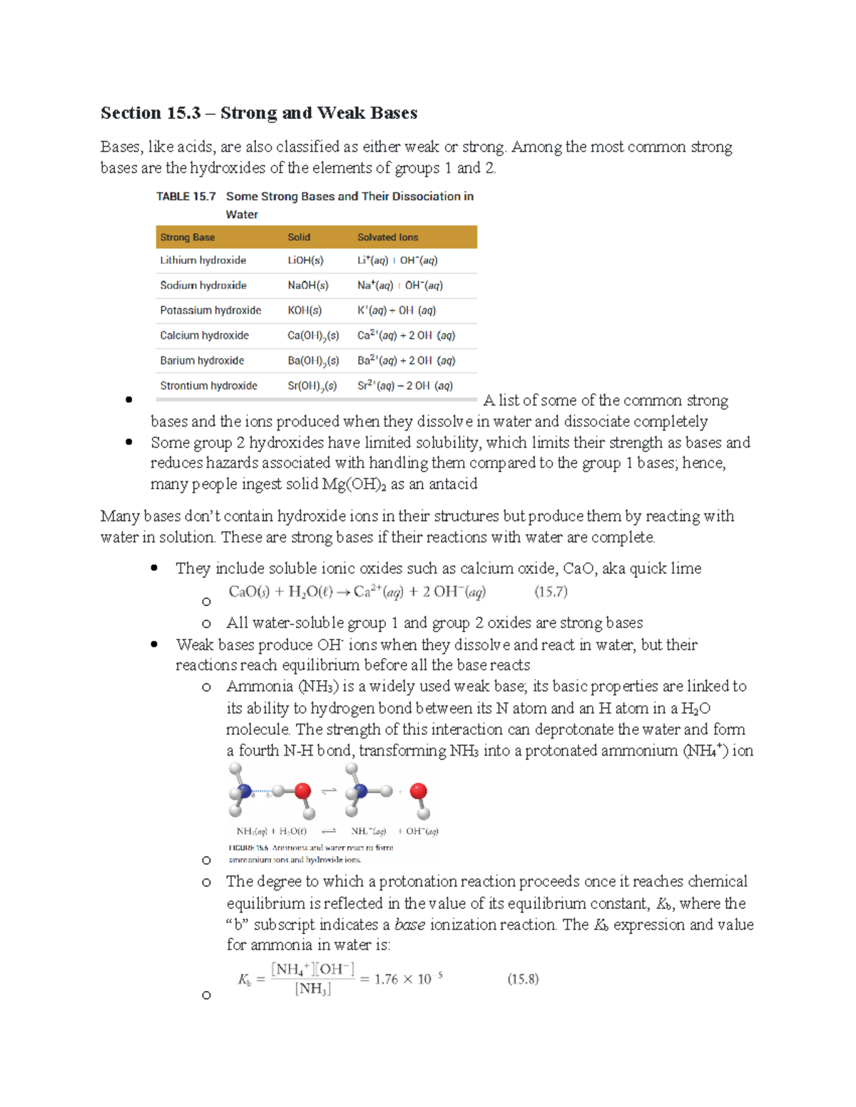 Chapter 15.3 - 15.5 Notes - Section 15 – Strong and Weak Bases Bases ...