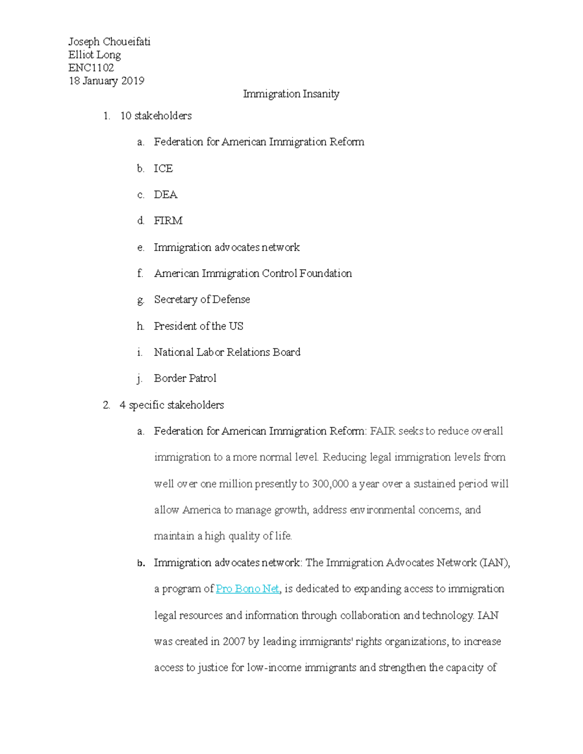Comp 2 project 1 - english comp 2 proj 1 - Elliot Long ENC 18 January ...