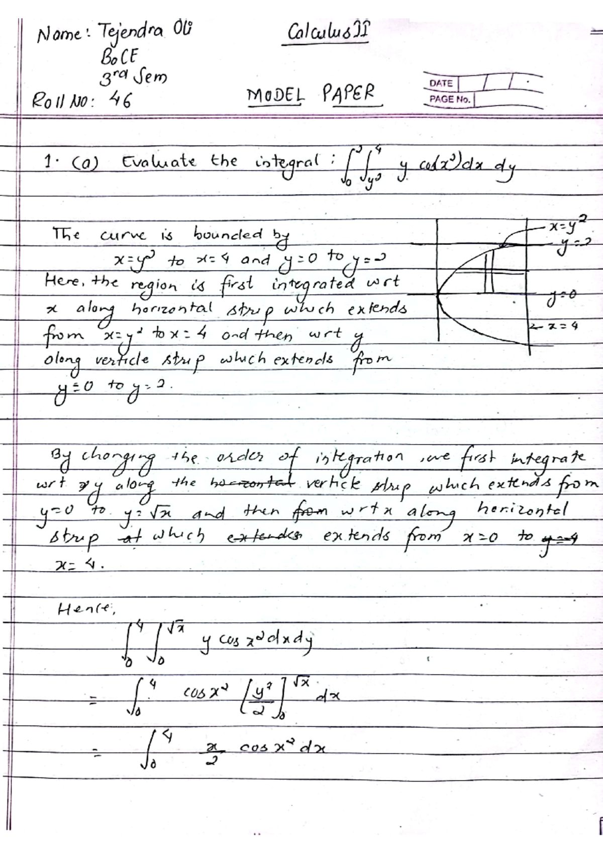Calculus II - MOdel paper solution - Syllabus of Calculus I 2022 - Studocu