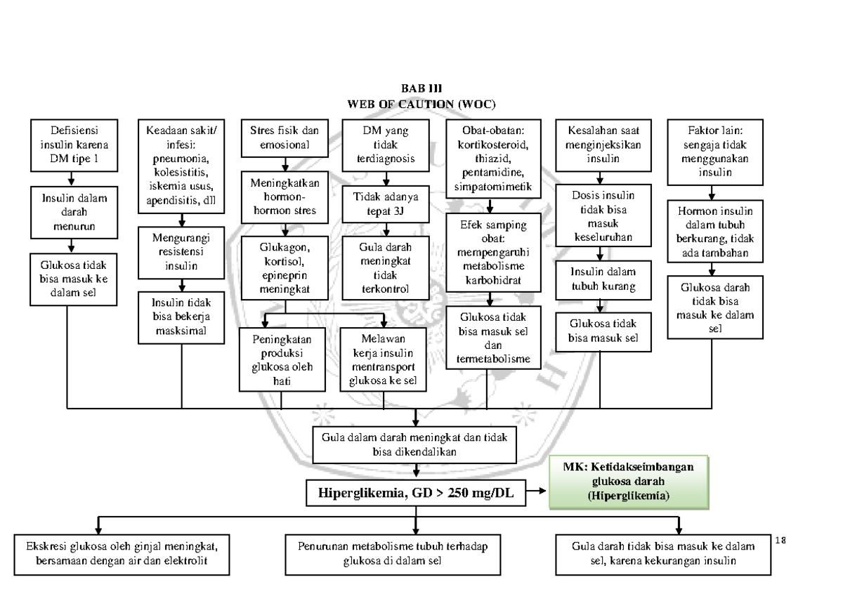 BAB III 4 - pathway - 18 BAB III WEB OF CAUTION (WOC) Ekskresi glukosa ...