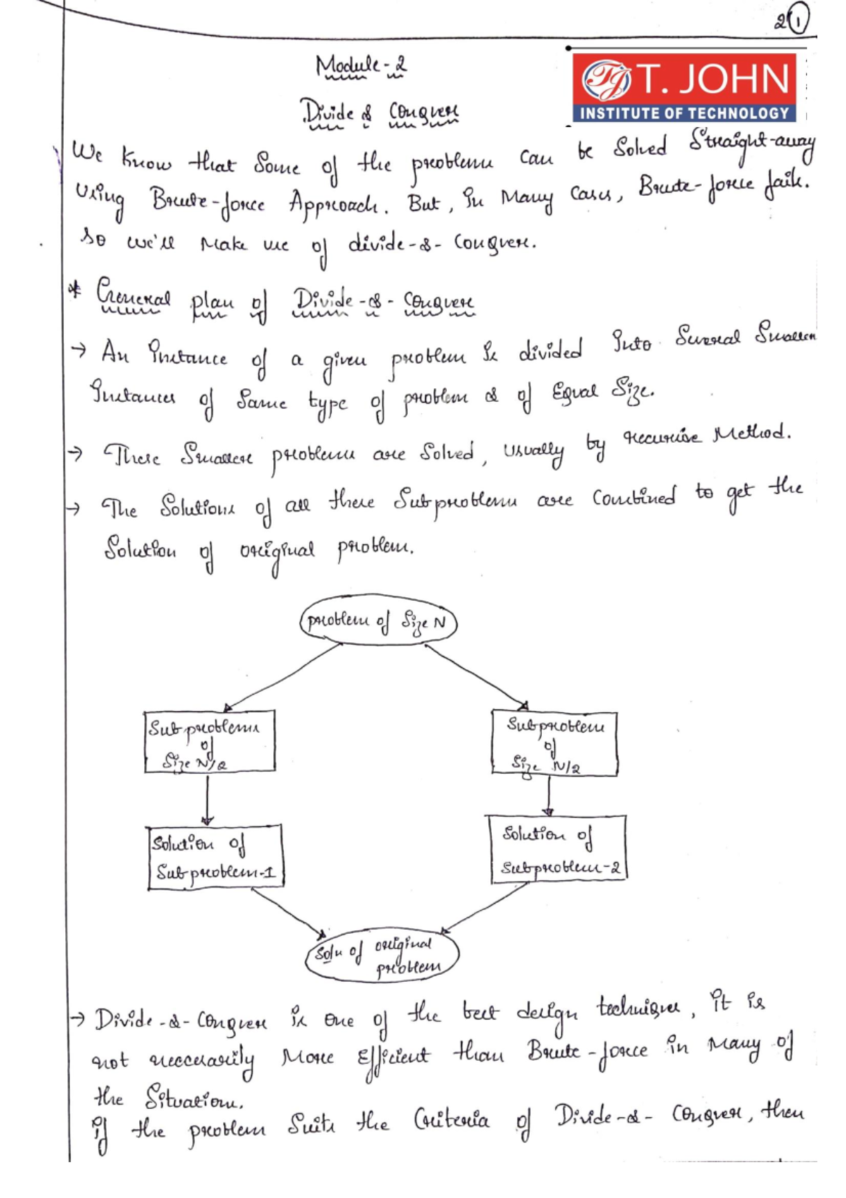 DAA (Module-2) - notes - Design and Analysis of Algorithms - Studocu