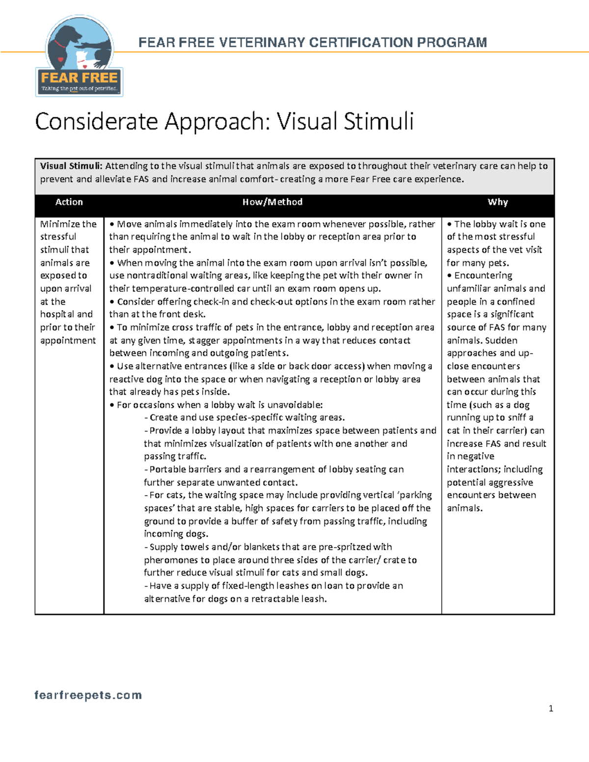 Considerate Approach Visual 2020 - fearfreepets Considerate Approach ...