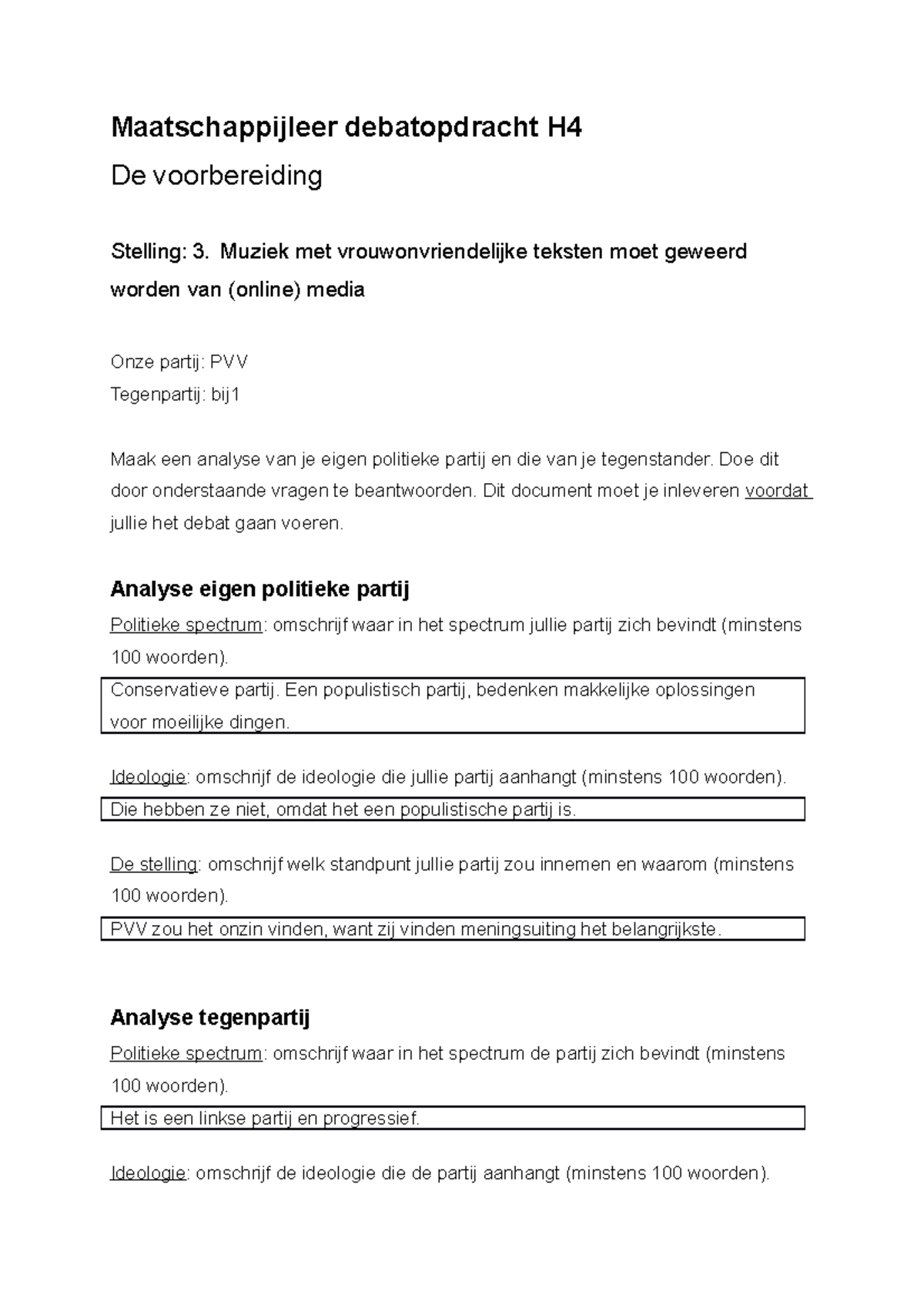 Sjabloon-debatopdracht - Maatschappijleer debatopdracht H De ...