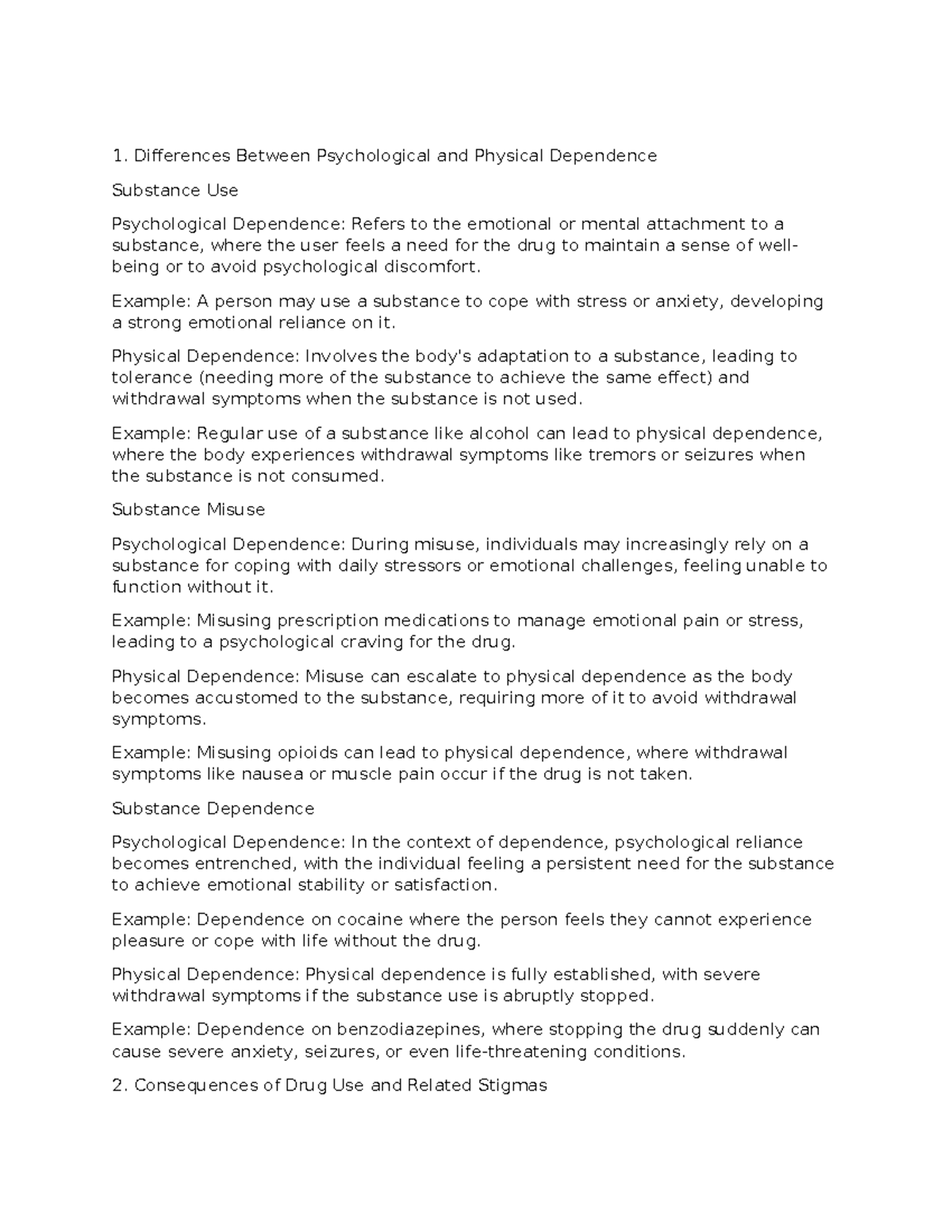 DIFF Between Dependency AND Physi - Differences Between Psychological ...