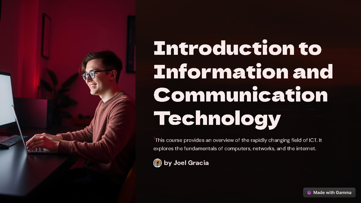 Introduction to Information and Communication Technology - Introduction ...