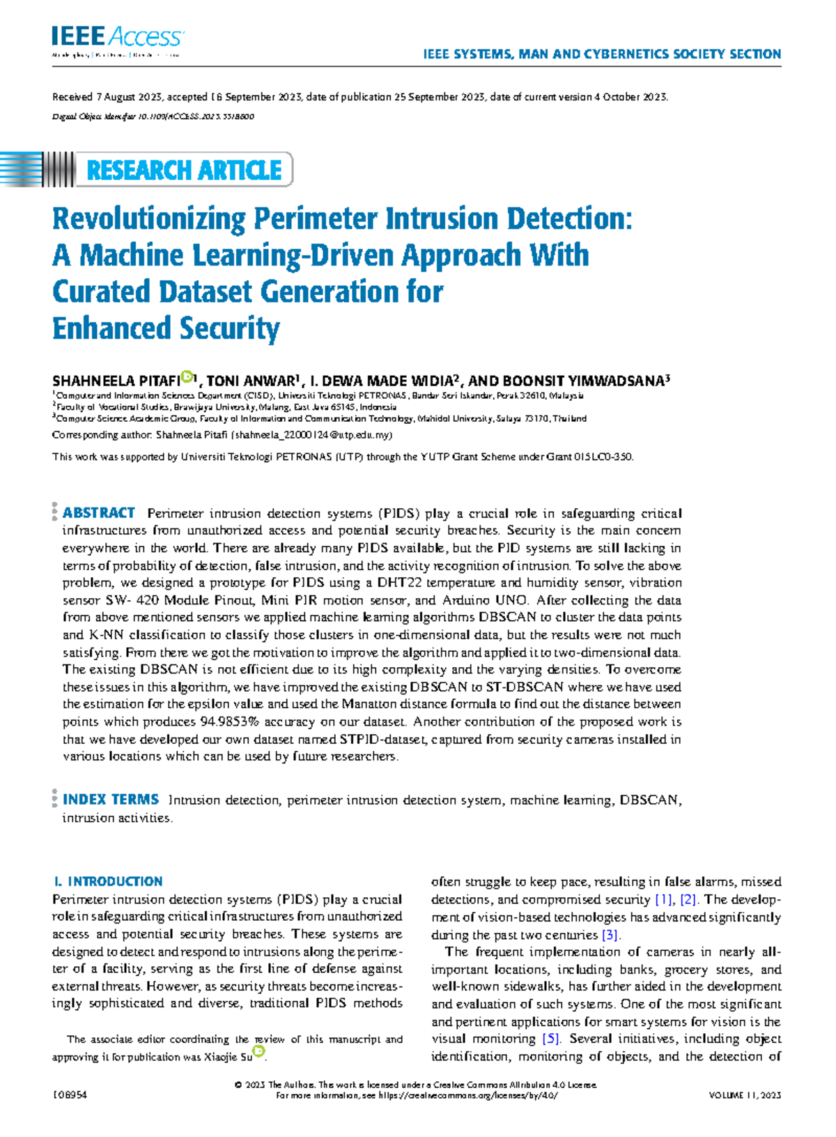 Revolutionizing Perimeter Intrusion Detection A Machine Learning-Driven ...