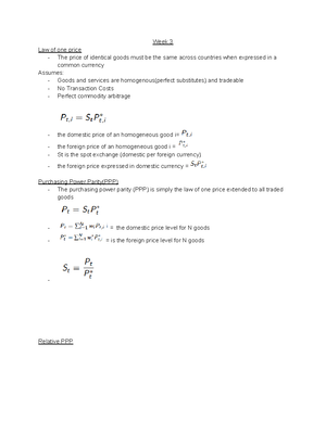 Week 2 IFM Formula - Week 2 Covered Interest Parity(CIP) one-period ...