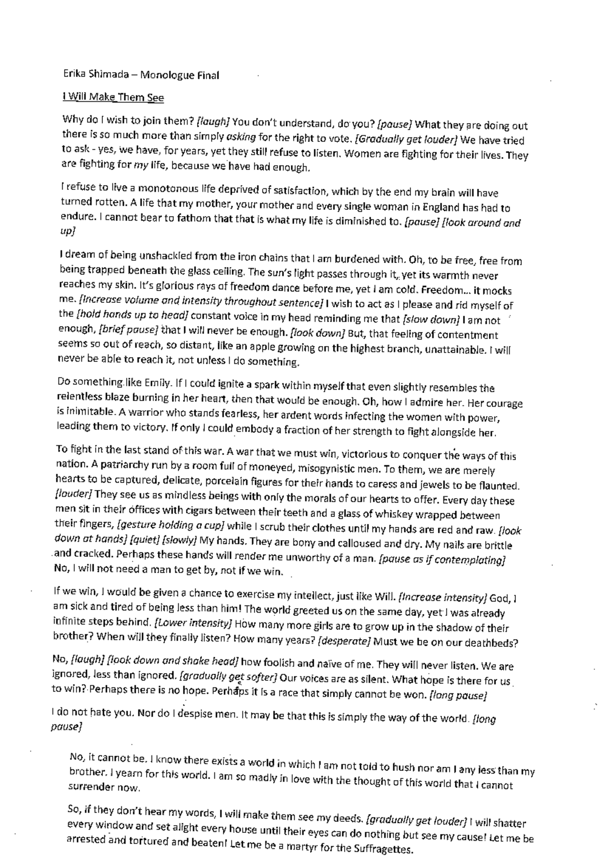 Sample Monologue Script - Studocu