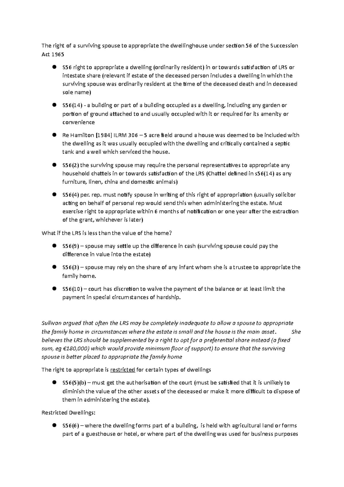 Section 56 of the Succession Act 1965 - The right of a surviving spouse ...