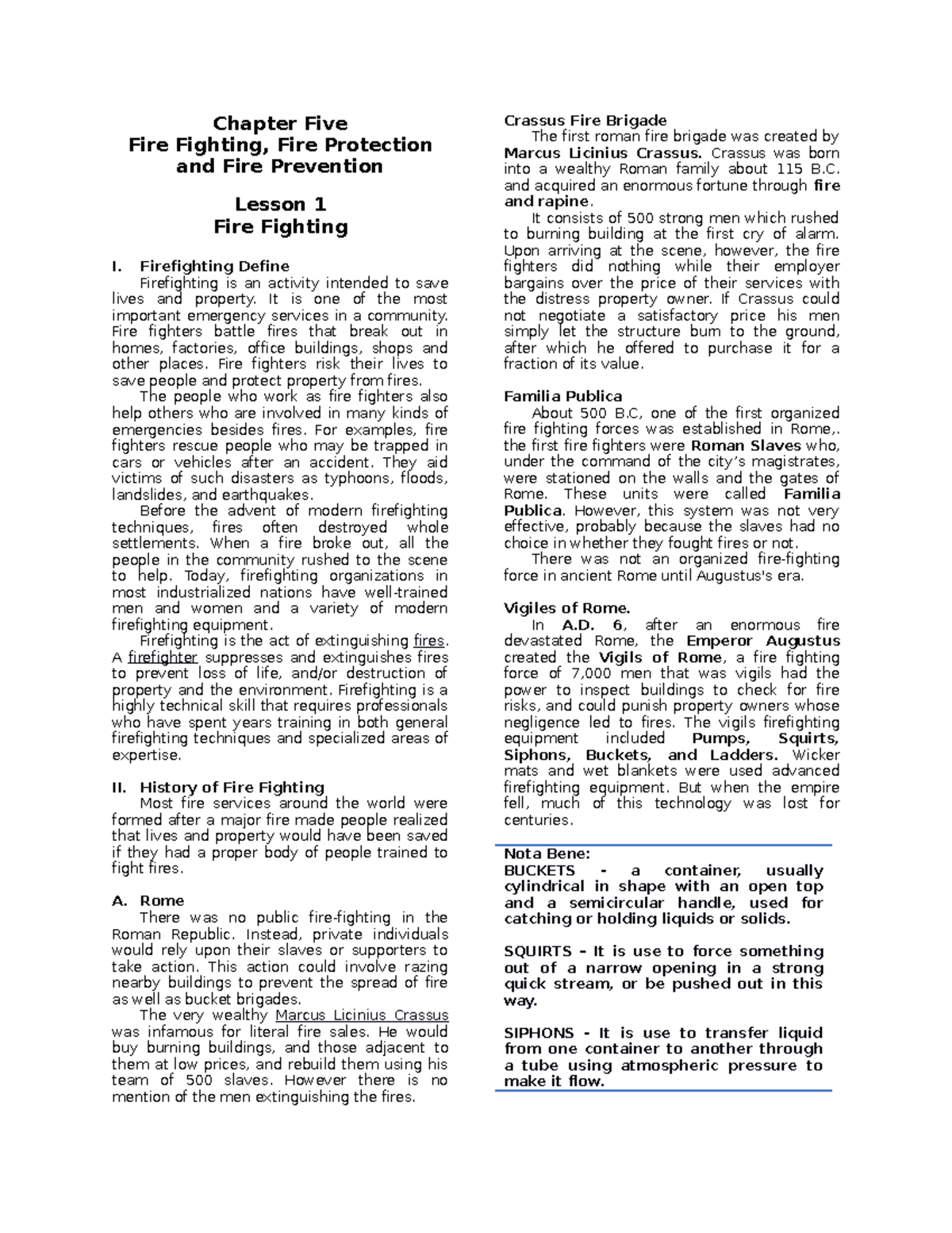 Module-5-Fire - informative - Chapter Five Fire Fighting, Fire ...