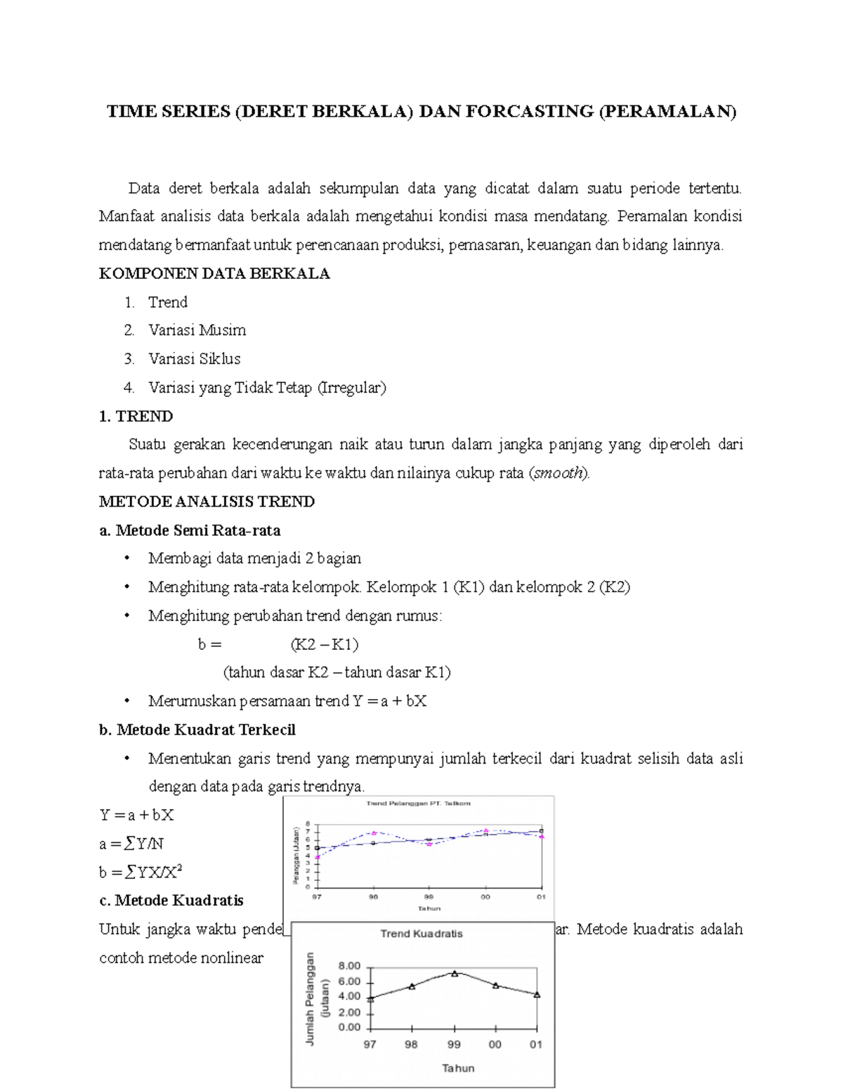 Time series dan forcasting - TIME SERIES (DERET BERKALA) DAN FORCASTING ...