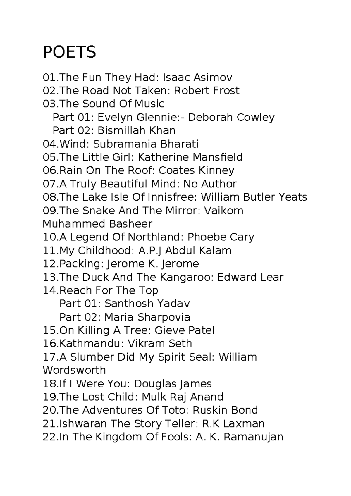 English finals 9th Grade poets names - POETS 01 Fun They Had: Isaac ...