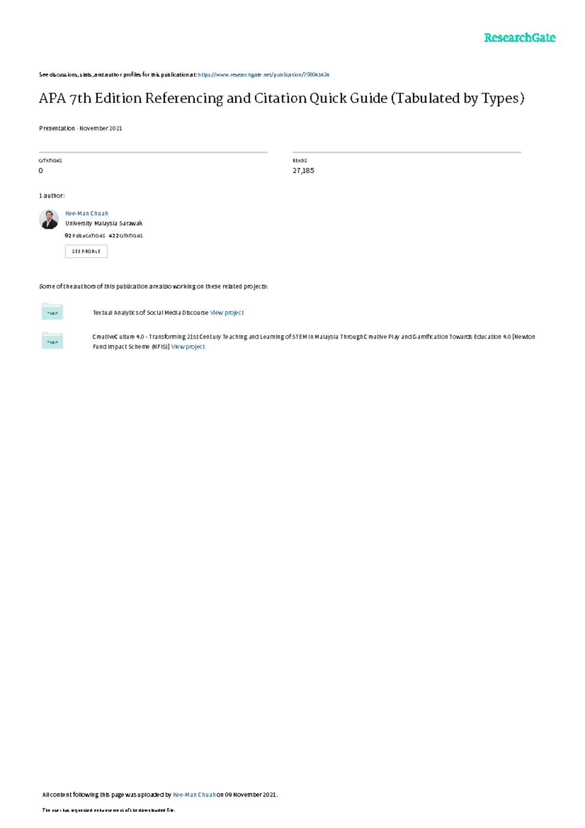 APA7th Edition Referencing and Citation Guide - The user has requested ...