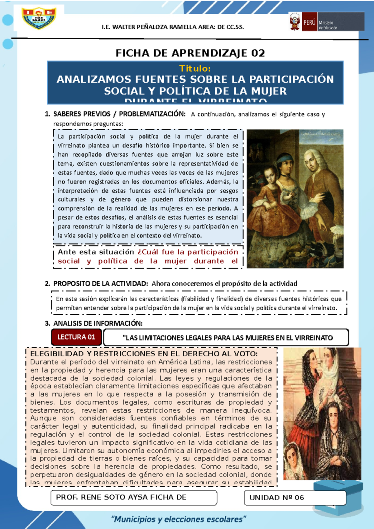 2 Ficha DE Aprendizaje CCSS 3° Grado VII Unidad - FICHA DE APRENDIZAJE 02 1. SABERES PREVIOS ...