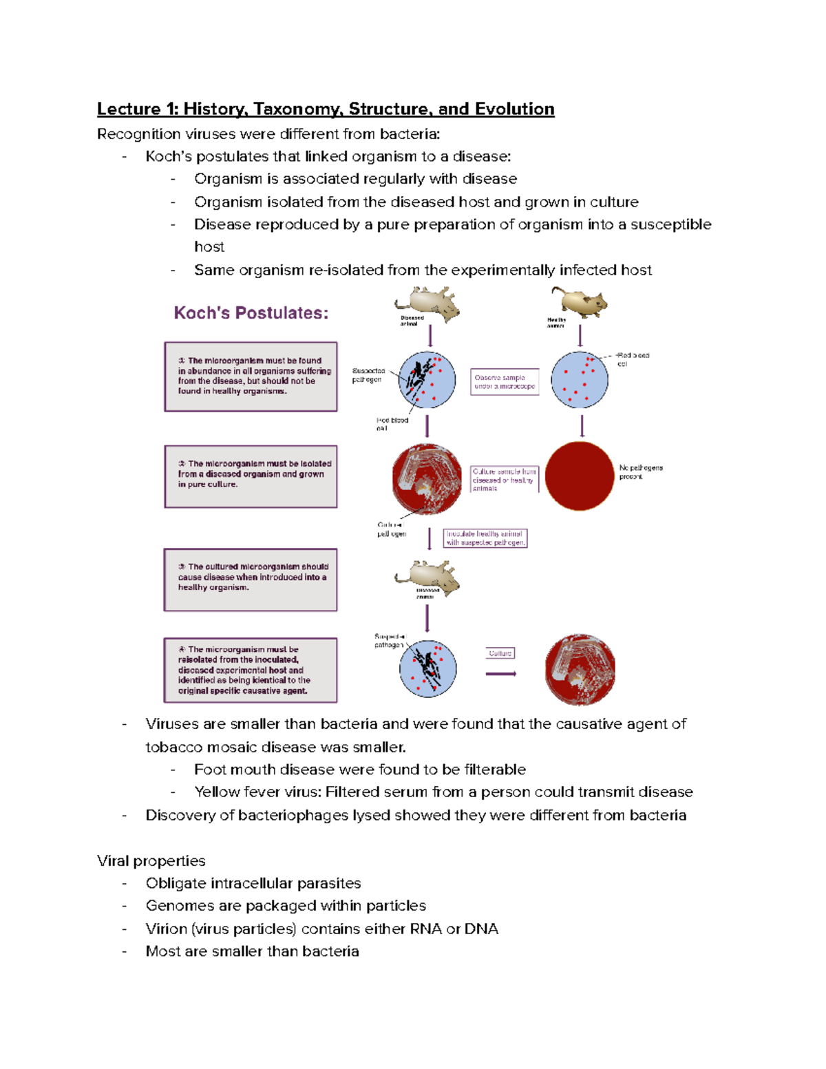 Virology Midterm Notes - Lecture 1: History, Taxonomy, Structure, and ...