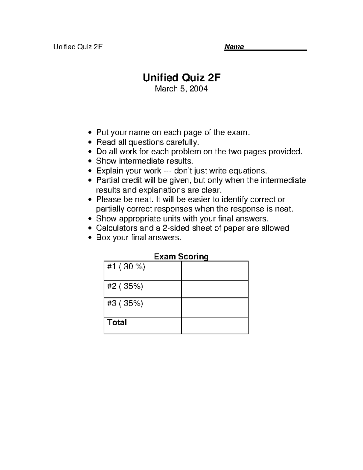 Seminar assignments - Quiz 2f with solutions - Unified Quiz 2F Unified ...