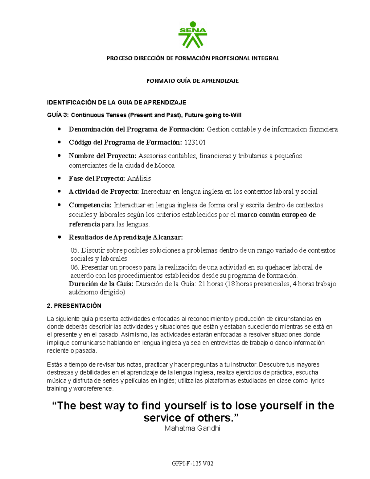 GFPI-F-019 GUIA DE Aprendizaje V - PROCESO DIRECCIÓN DE FORMACIÓN PROFESIONAL INTEGRAL FORMATO ...
