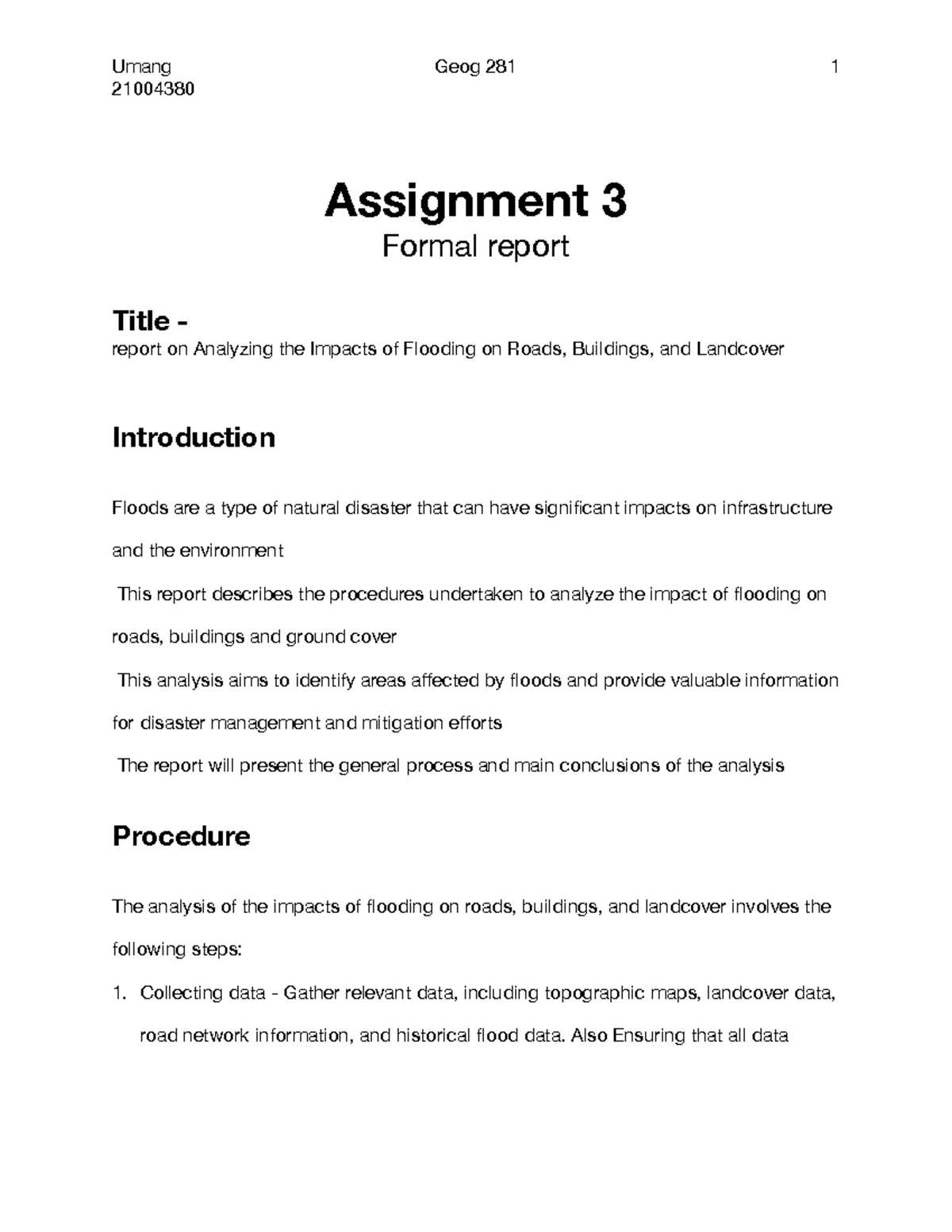 Assignment 3 geog281 - 21004380 Assignment 3 Formal report Title ...
