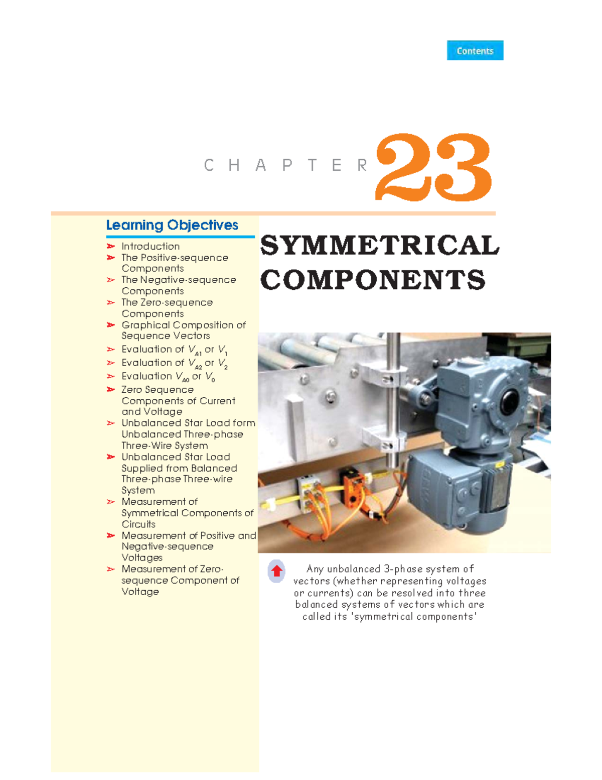 Chp-23 - book - SYMMETRICAL COMPONENTS Learning Objectives Introduction The - Studocu