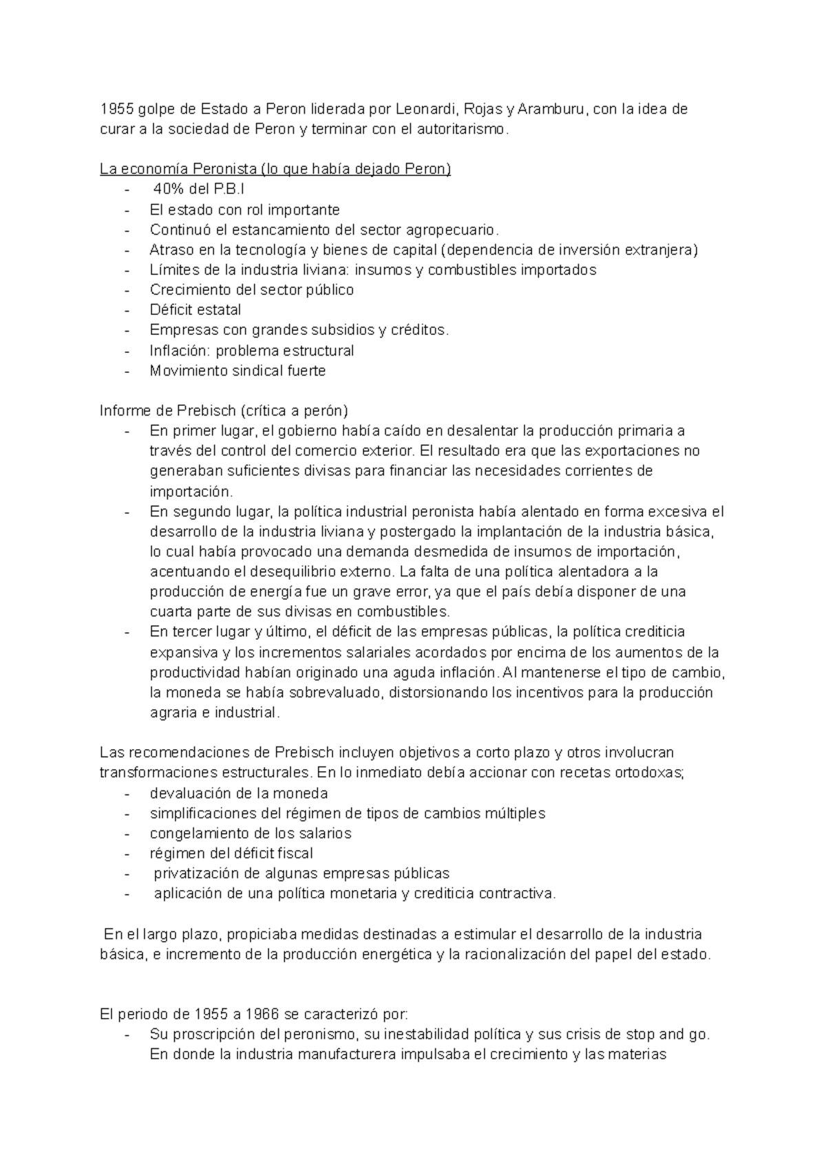 Korol-Belini. Capítulo 4. Políticas ortodoxas e intentos de transformación. 1955 - 1955 golpe de ...