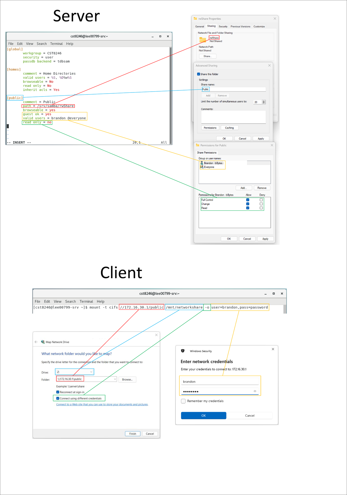 SMB Linux vs Windows - CST8246 - Server Client - Studocu