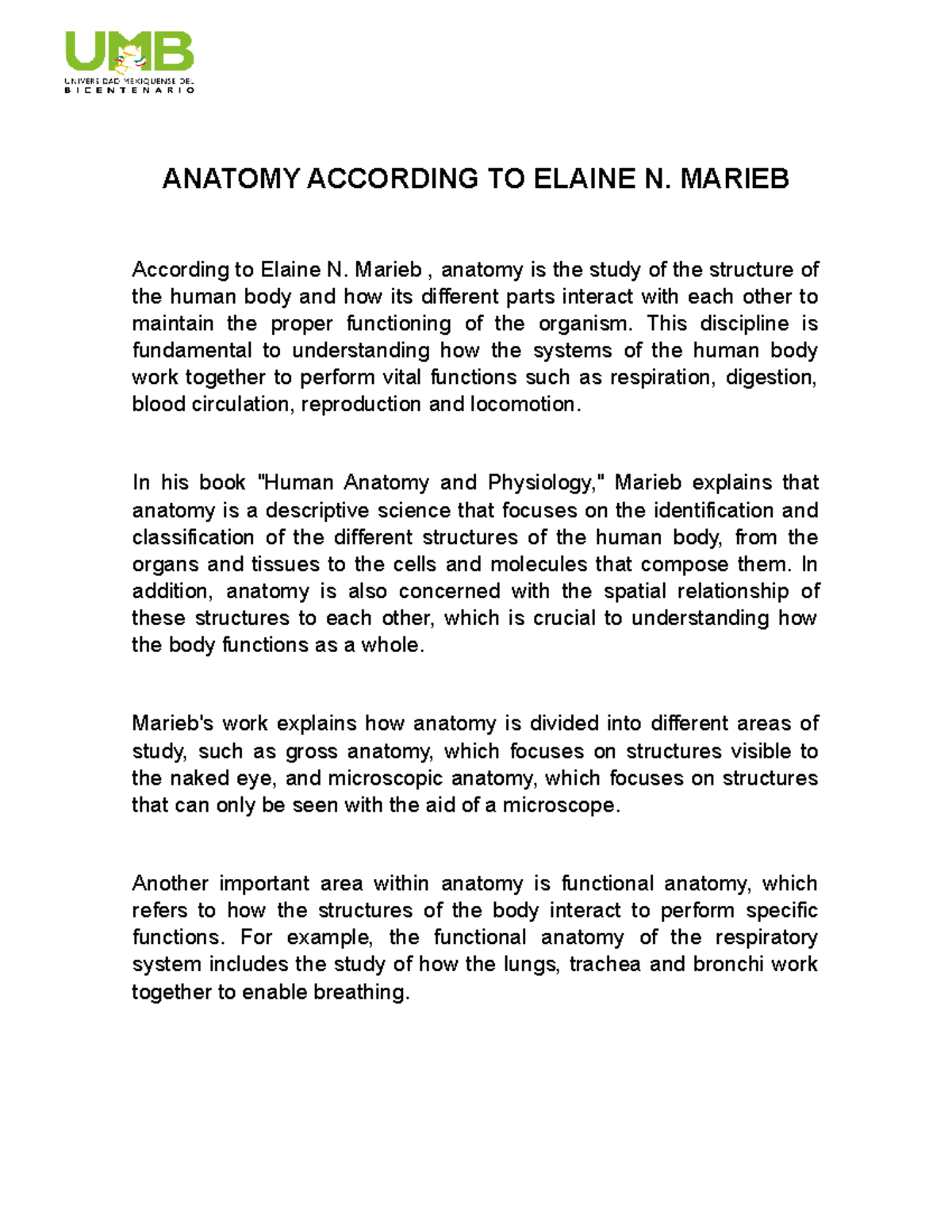 Anatomy - Elaine N. Marieb en-US - ANATOMY ACCORDING TO ELAINE N ...