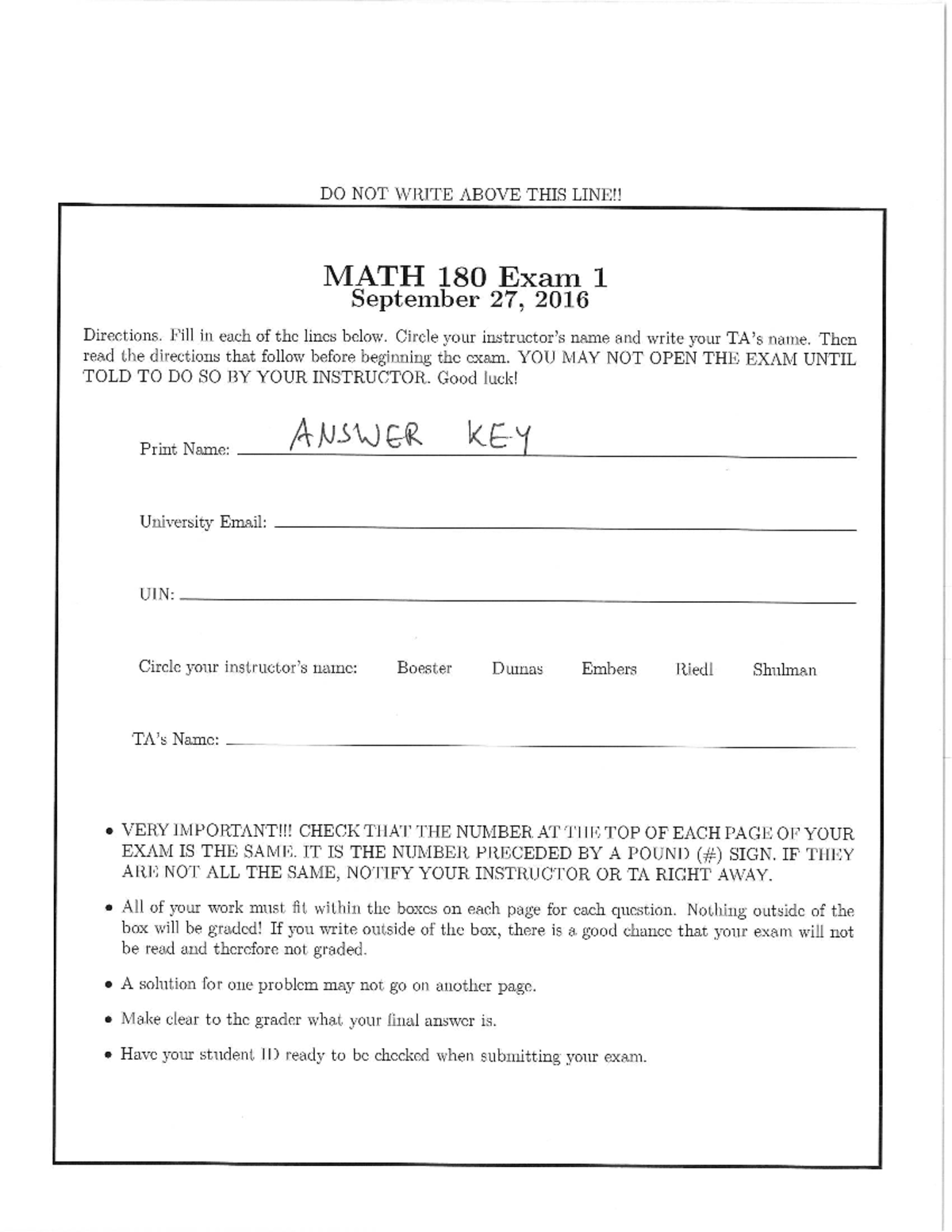 Math180 first fall2016 solutions - MATH 180 - Studocu