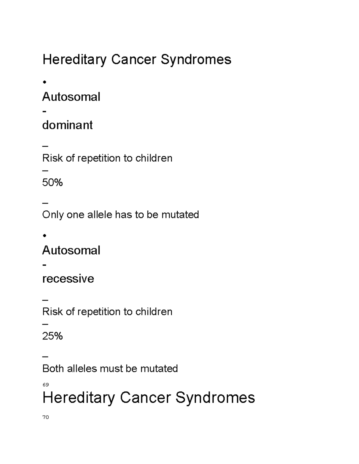 BLG850 - 3 - Note - Hereditary Cancer Syndromes • Autosomal - dominant ...