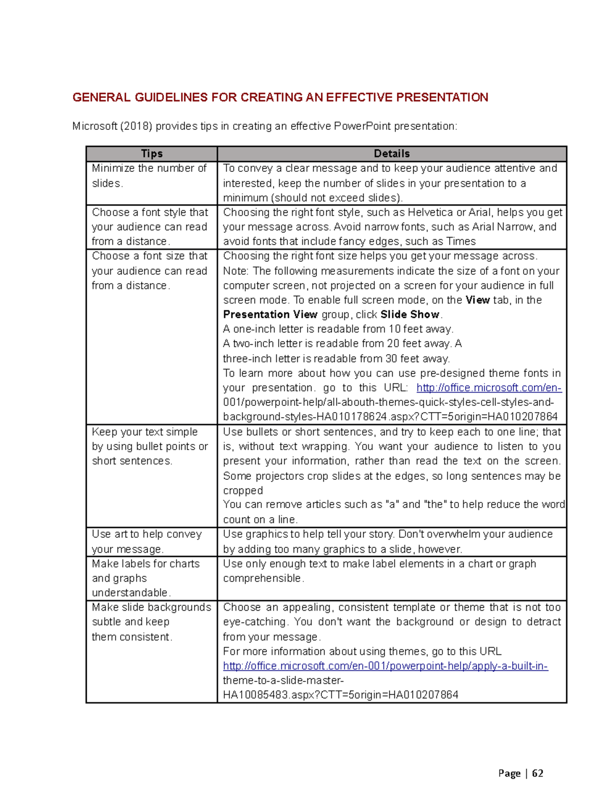 Lesson-8-Presentation - GENERAL GUIDELINES FOR CREATING AN EFFECTIVE ...