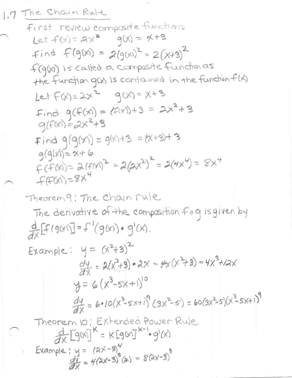 1.7 Notes 2023 - The Chain Rule - MAT 121 - Studocu