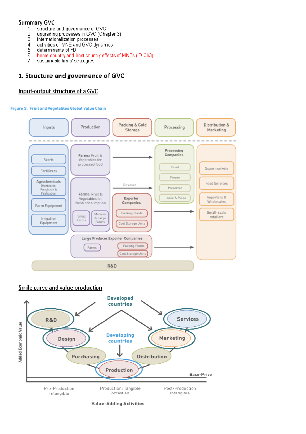 Summary GVC - Riassunto Global Value Chains - Summary GVC 1. structure ...