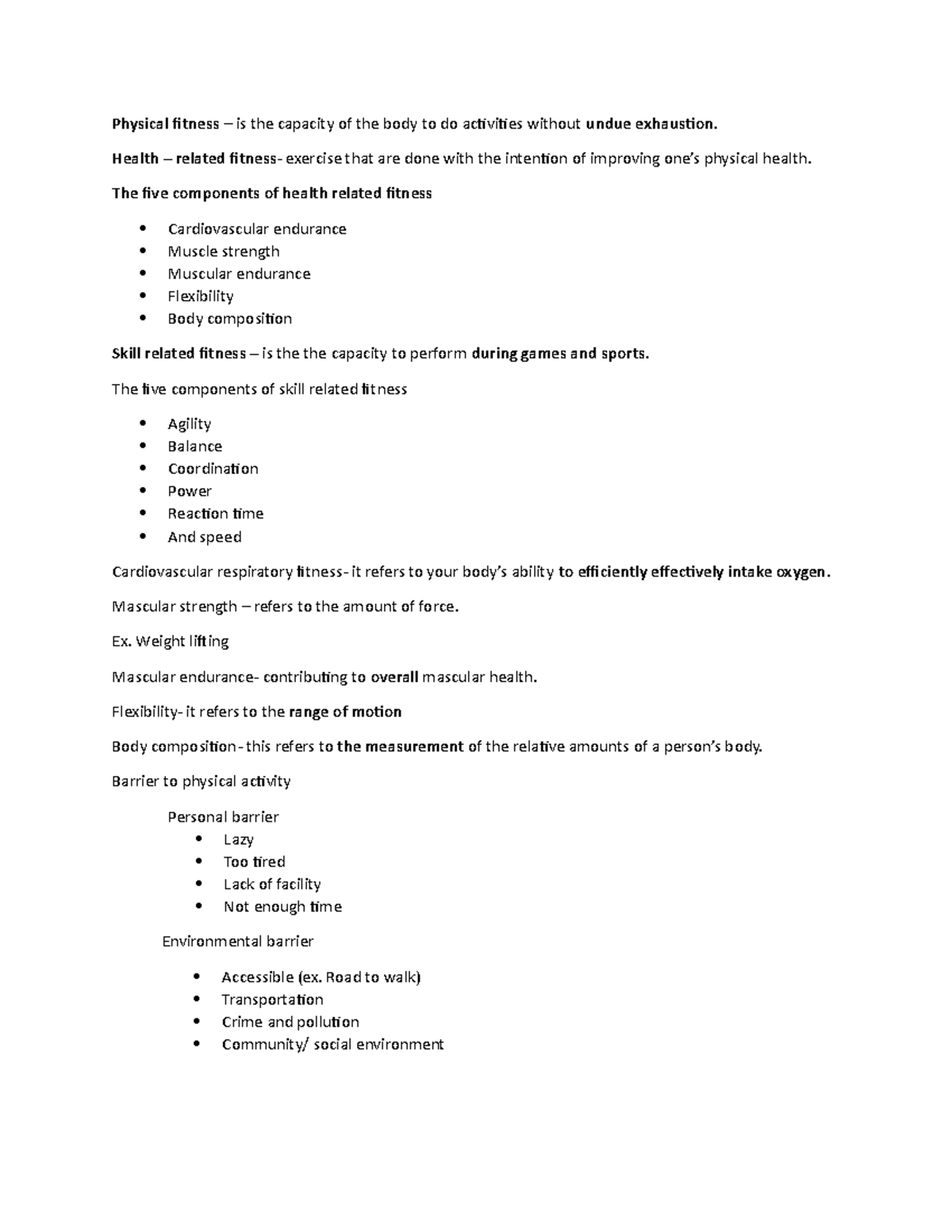 Physical fitness - feel free to use it - Physical fitness – is the ...