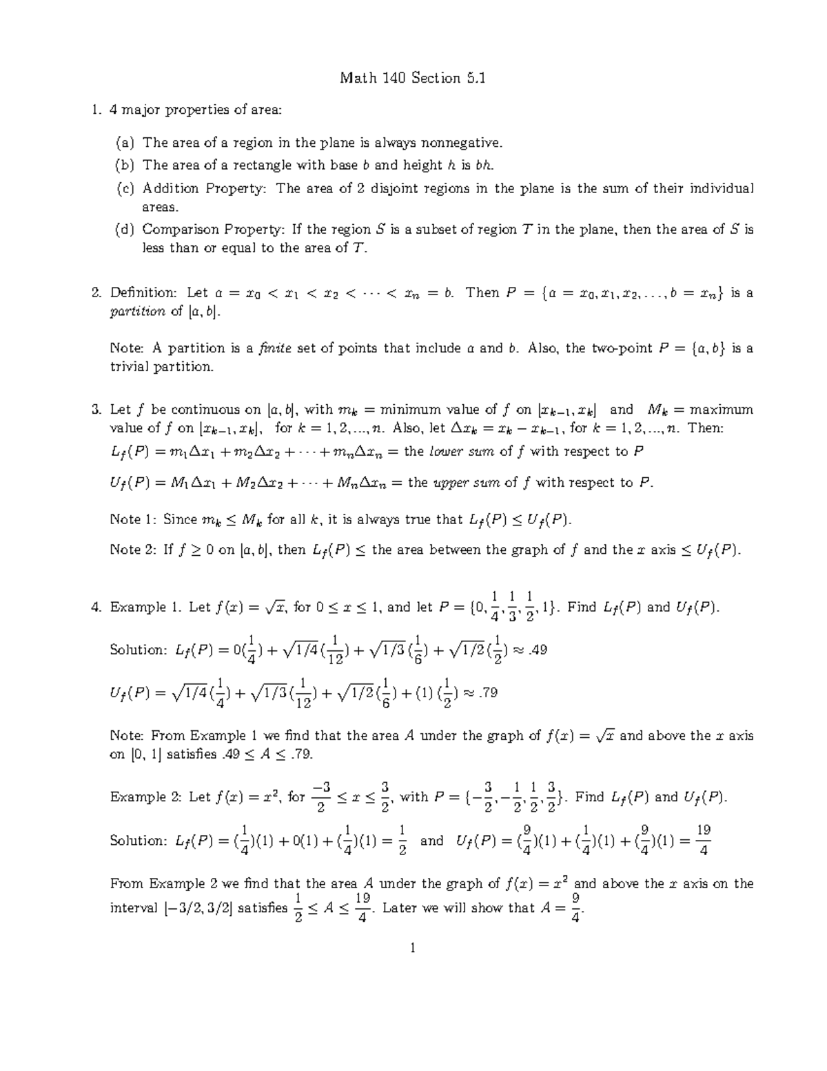 M140 S5 - Denny Gulick practice problems - Math 140 Section 5. 4 major ...