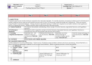 DLL Gen Math Week 2 - module - GRADES 1 to 12 DAILY LESSON LOG School ...